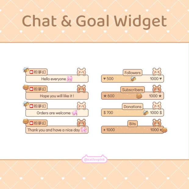 【配信】Bicolor bear - Chat and Goal Widget for Stream | Twitch/Facebook ...