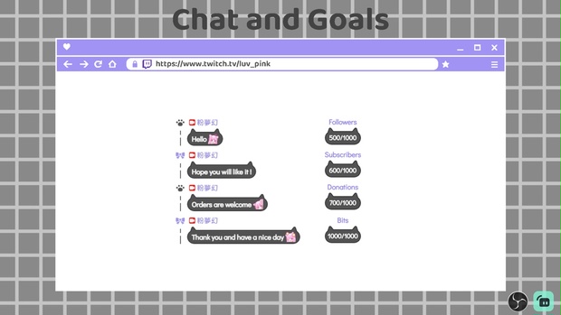 【配信】Mystery cat - Chat and Goals for Stream - Twitch/Facebook Chat Box - ♡ Luv_pink ♡ - BOOTH