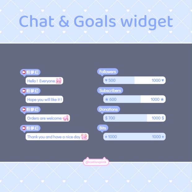 【配信】Blue focus - Chat and Goals Widget for Stream | Twitch/Facebook ...