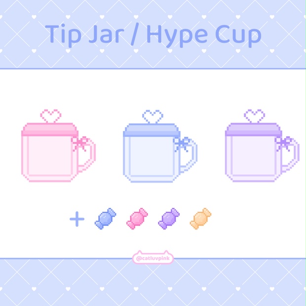 【配信】Pixel heart mug - Tip jar/Hype Cup Widget for Stream | Twitch ...
