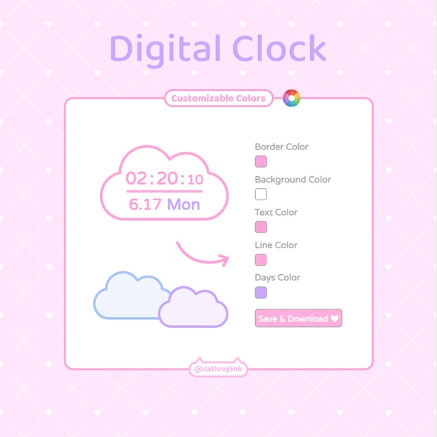 【配信】デジタル時計 Cloud - Clock Widget for Stream | Twitch/Youtube/Facebook ...
