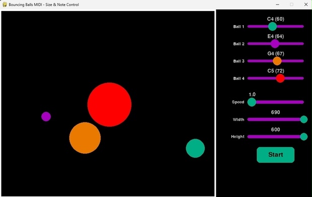 ボールバウンスMIDIジェネレーター【Pythonソースファイル】 - こおろぎさんち - BOOTH