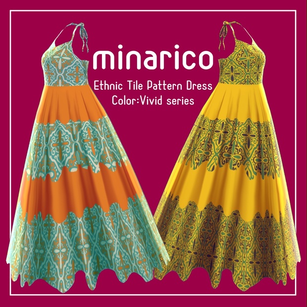 Ethnic Tile Pattern Dress_Vivid series - minarico - BOOTH