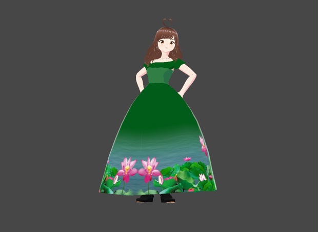 Lily Pad Dress - Axolotl Seaweed Spot - BOOTH