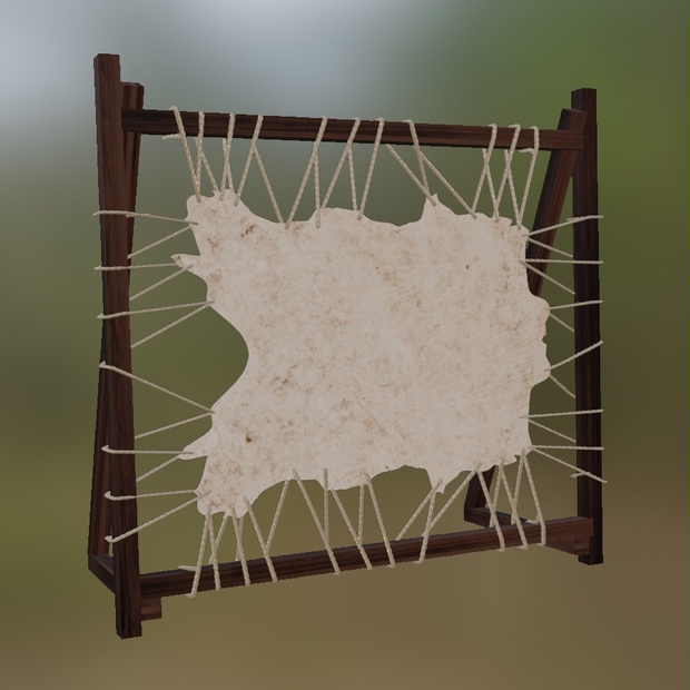 Tanning Rack Leather Wood Hide Fur Pelt Furniture Old Medieval 3D ...