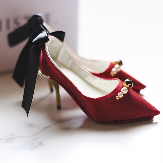 Back ribbon 1/3size doll shoes - thistle-labo - BOOTH