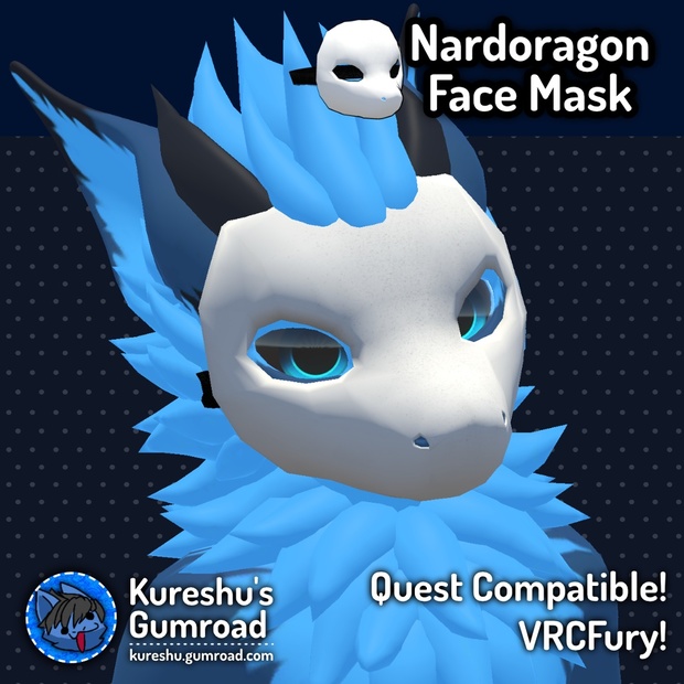Nardoragon Face Mask (VRChat PC and Quest Compatible) - Kureshu - BOOTH