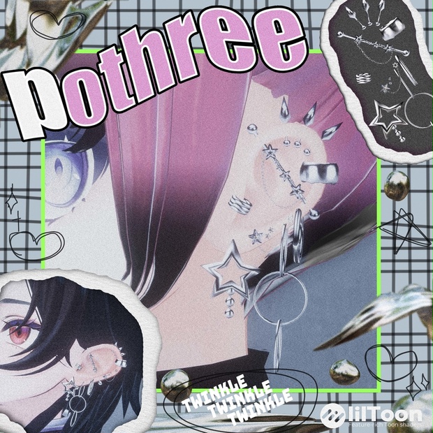 ☆★☆【マヌカ/墨惺/sio対応】ピアスセット【VRChat】☆★☆ - pothree - BOOTH