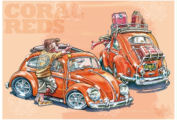 Coral Red Bugs (A3ポスター) - redhotdrive - BOOTH