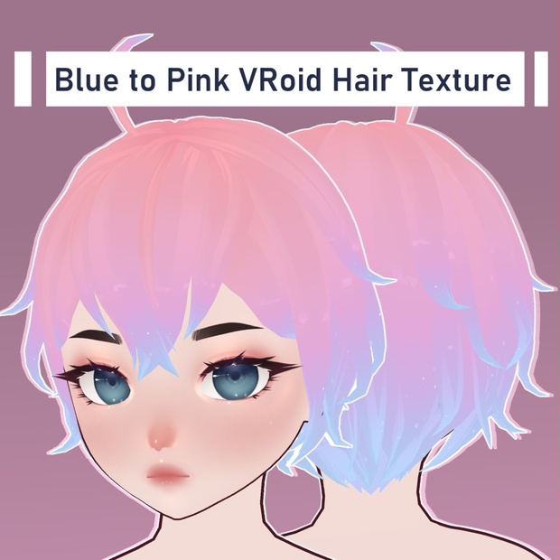 Blue to Pink - VRoid Hair Texture - mooshibee - BOOTH