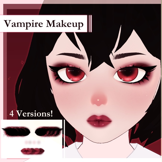 Vampire Makeup - VRoid Face Overlay - mooshibee - BOOTH