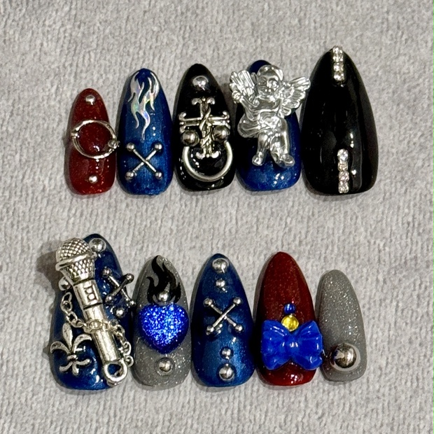 ヒプノシスマイク ヒプマイ 山田二郎 Buster Bros!!! イケブクロ ネイルチップ 概念ネイル 痛ネイル - sksk-nail ...