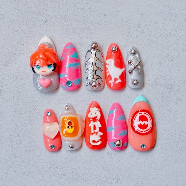 ＜にじさんじ＞赤城ウェン イメージネイルチップ - sksk-nail - BOOTH