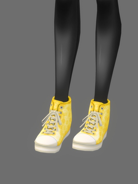VRoid - Highcut Shoe Texture - Yellow Cats - FeliKitty - BOOTH