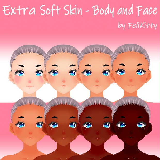 VRoid BETA -- Extra Soft Skin -- Body and Face Textures - FeliKitty - BOOTH