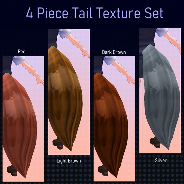 4 Piece Tail Texture + Tail Preset Set - sevonia - BOOTH
