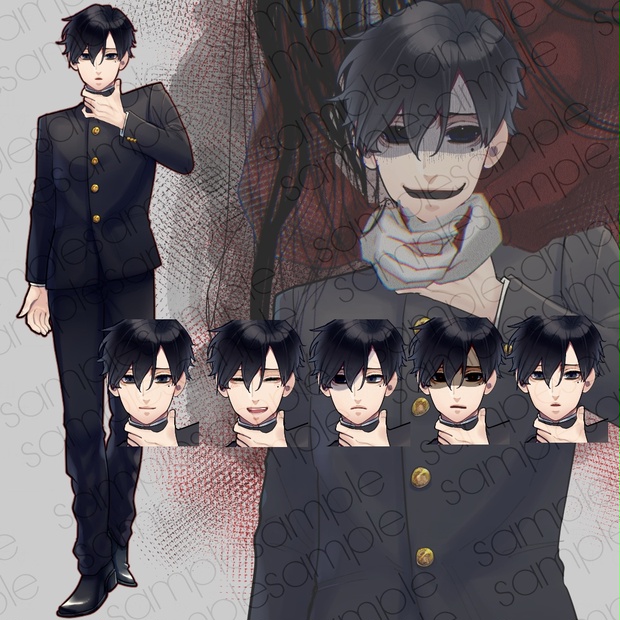 TRPG等立ち絵販売【全身】取り憑かれた少年【表情5種＋幽霊差分】 - Azuma小売屋-Character Sales for tRPG - - BOOTH