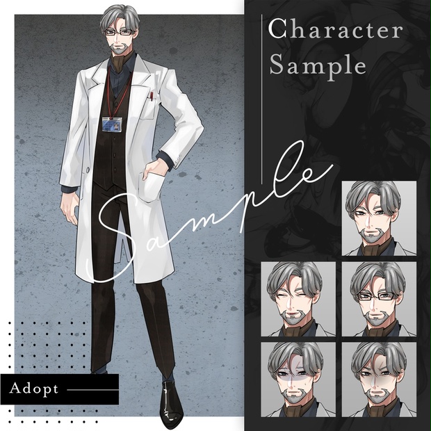 TRPG等立ち絵フリー素材販売【全身】学者的な壮年男性【差分5種】 - Azuma小売屋-Character Sales for tRPG - - BOOTH