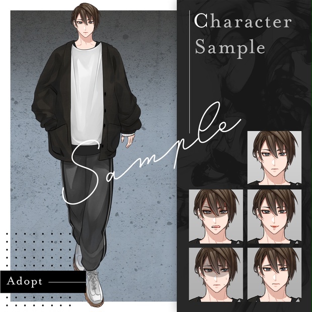 TRPG等立ち絵フリー素材販売【全身】あったかそうな男性【表情5種】 - Azuma小売屋-Character Sales for tRPG - - BOOTH