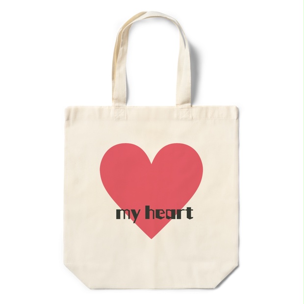 エコバッグ myheart - きみどり 緑とオレンジ - BOOTH