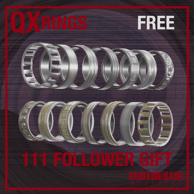 QX RINGS | 7 RING ACCESSORY FREE PACK - QUIXOTIC - BOOTH