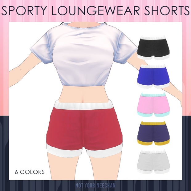 VROID Sporty loungewear shorts - Not Your Neechan - BOOTH