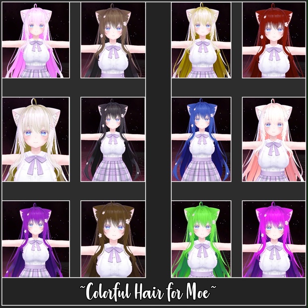 Colorful Hair for Moe | 萌えのカラフルヘア - Byakko Media - BOOTH