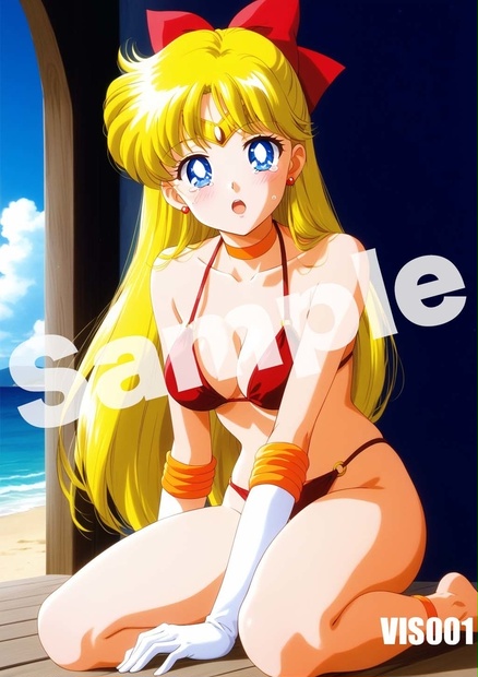 【セーラーヴィーナス】セーラームーン AI イラスト A4ポスター 高画質 ヌード 美人 水着 下着 巨乳 同人 コスプレ VIS001-011 - kawaii-ai - BOOTH