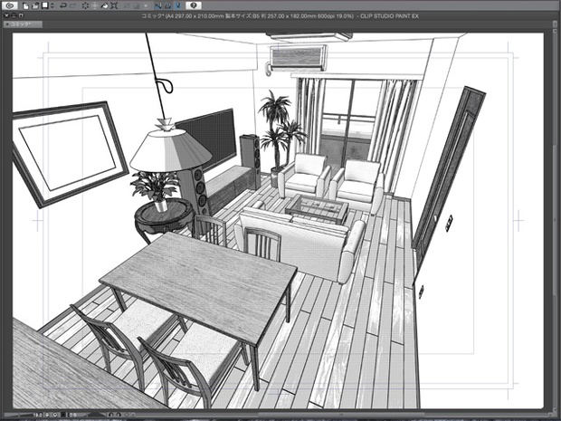 漫画背景用3D素材_「2LDKマンション」（CLIP STUDIO用 3Dオブジェクト） - 3ds-e-factory - BOOTH