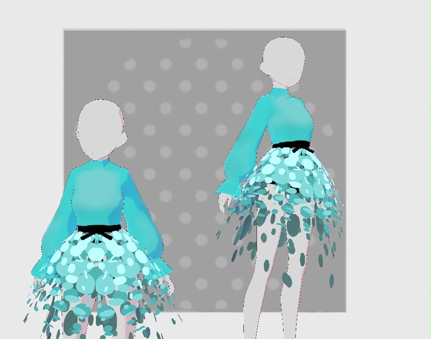 VRoid blue particle dress - Darmangy - BOOTH