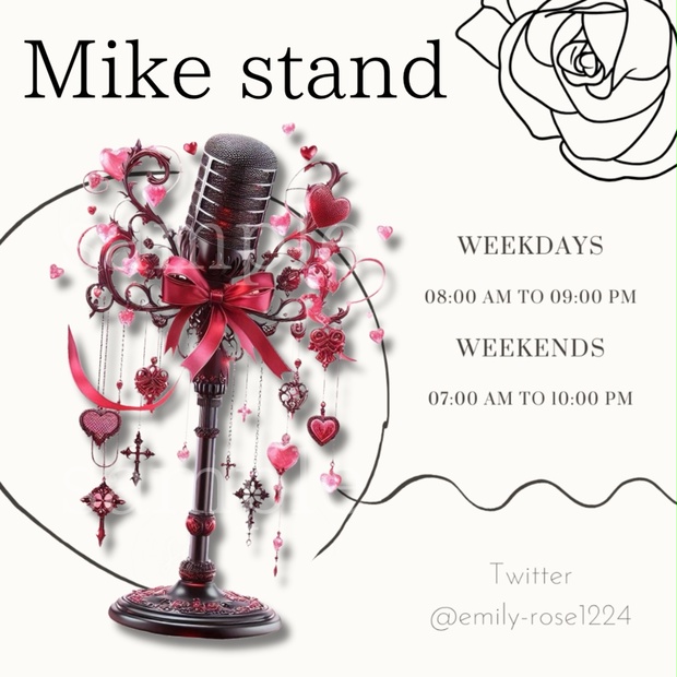 【VTuber向け】配信用:おしゃれなダイナミックマイクスタンド /Mike stand〈透過png〉 - EMILY SHOP - BOOTH