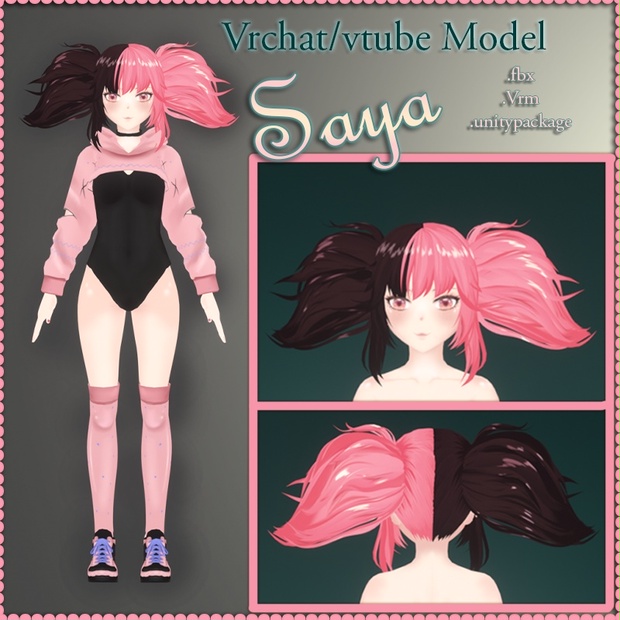 Saya 3D Model || Vrchat | VRM - Wishy - BOOTH