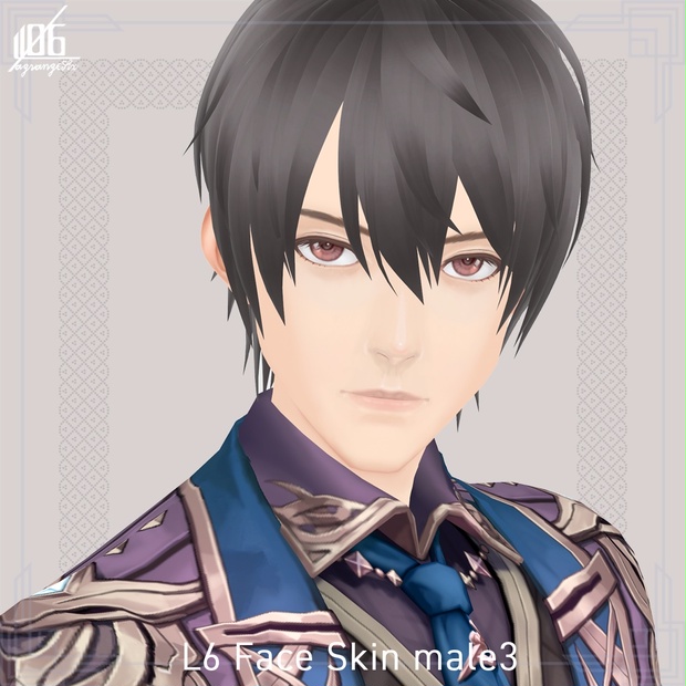 VRoid正式版☆★L6 フェイススキン3（男性用）瞳7色、耳描写有/Face Skin male 3+α★☆【VroidStudio ...
