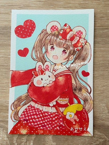 複製原画 はがきサイズ くま苺としろうさちゃん - Coco*Rabbit - BOOTH