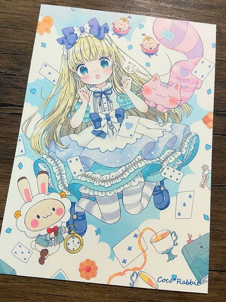 アートカード B5サイズ ふわふわの国のありすちゃん - Coco*Rabbit - BOOTH