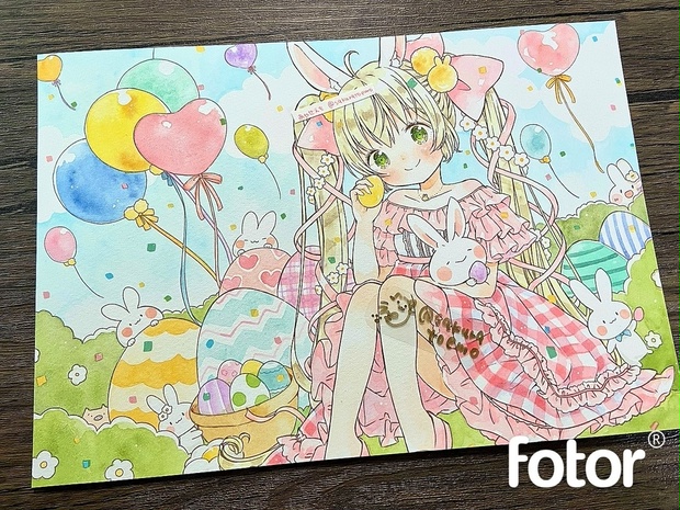 【原画】A4変形サイズ バルーンイースター - Coco*Rabbit - BOOTH