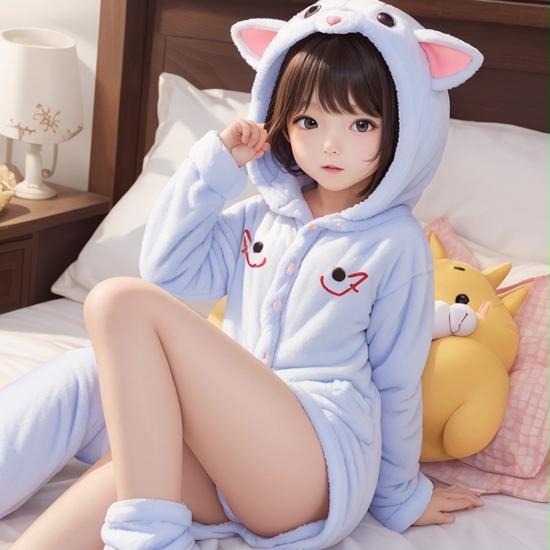 もこもこパジャマの女の子 - aiaiart - BOOTH