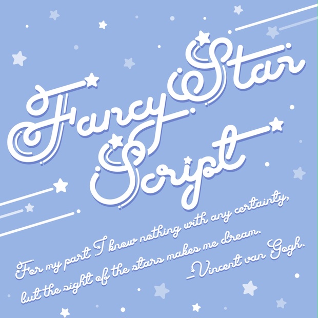 Fancy Star Script - Satsuyako Design Works - BOOTH