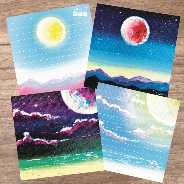 ミニ正方形便箋～月～(L35,36) - 朔工房 - BOOTH