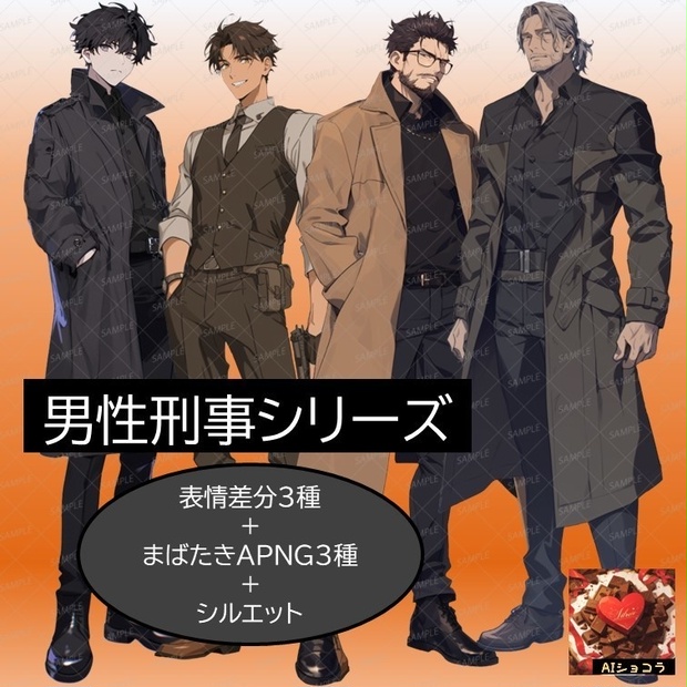 【立ち絵素材】男性刑事シリーズ - AIショコラ - BOOTH