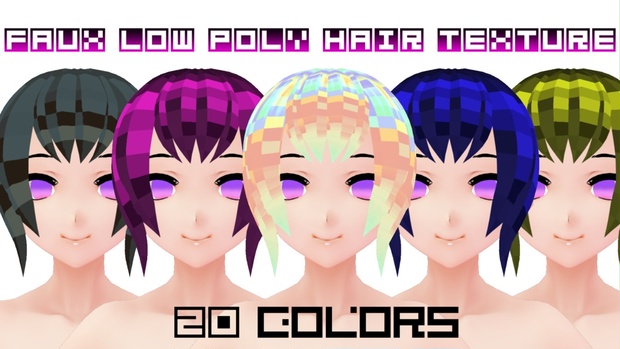 Faux Low Poly Hair Texture - 404DOTEXE - BOOTH
