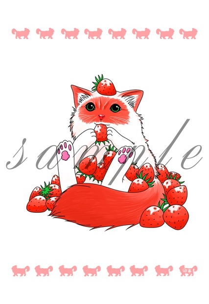 いちごラクドールのハガキ - akina official goods - BOOTH