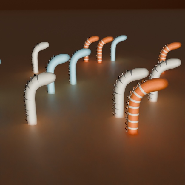 【Blender】チンアナゴと仲間たちの間接照明 Indirect lighting for spotted garden eel and ...