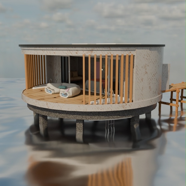 【Blender】 海上リゾートキャビン Marine Resort Cabin - BlenderEffect - BOOTH