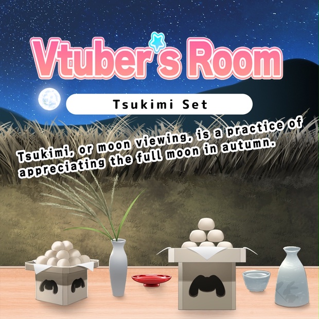 Tsukimi Set【Background Created by Usanekomemory】 - Usanekomemory-EN- - BOOTH