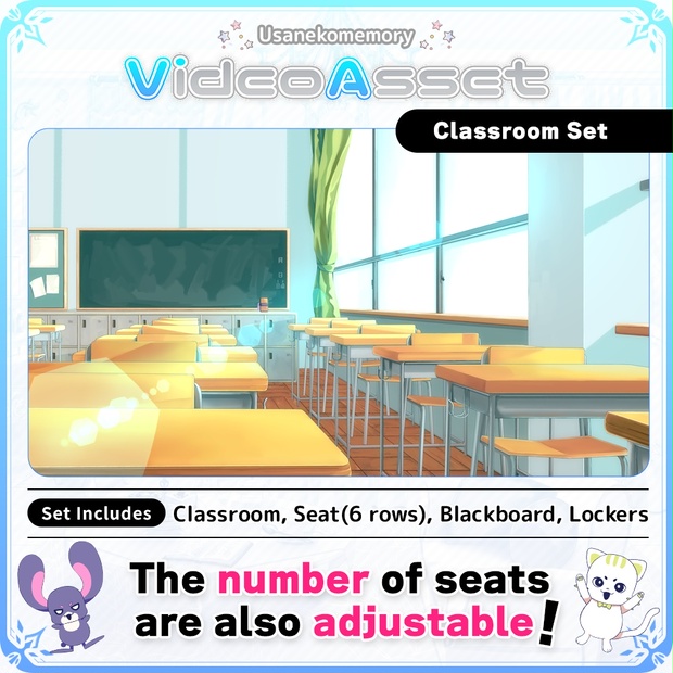 Class room Set【Vtuber's Video Asset】 - Usanekomemory-EN- - BOOTH