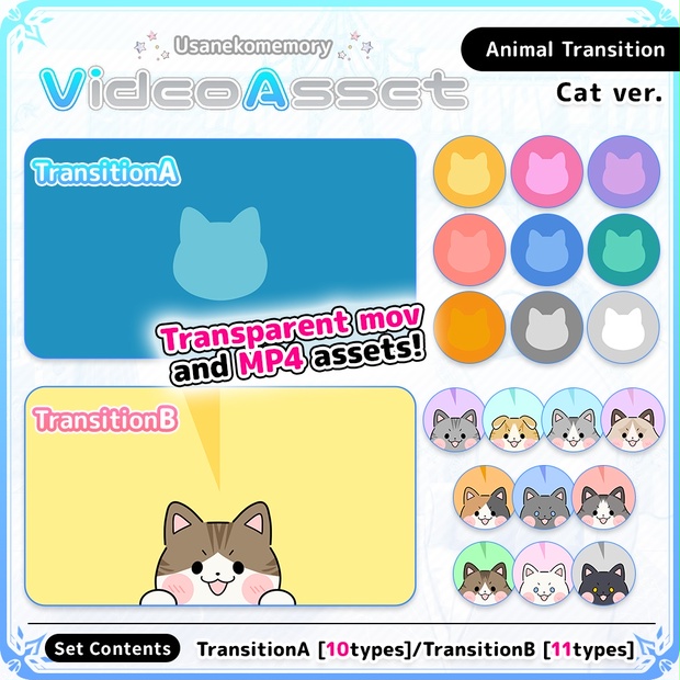 Animal transition Set ~Cat ver.~ - Usanekomemory-EN- - BOOTH