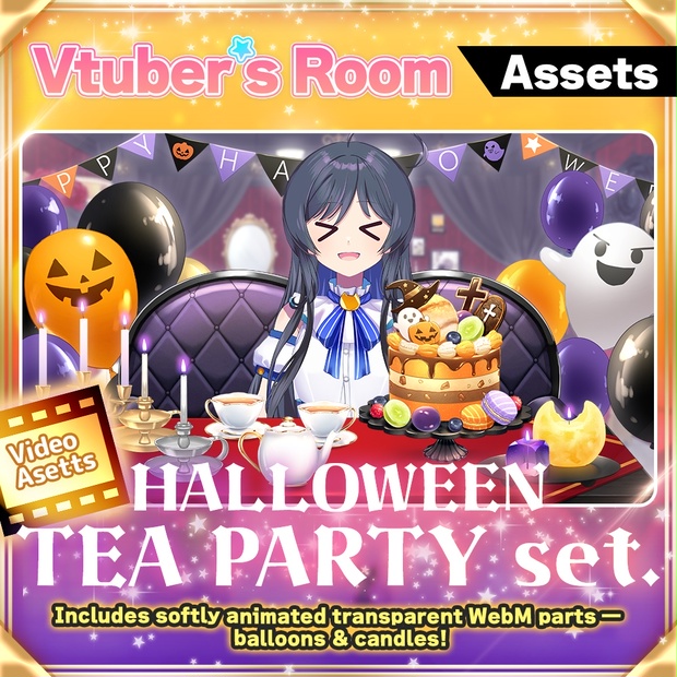 [Halloween Streaming Asset] Halloween Tea Party Set [Vtuber assets ...