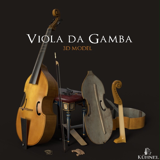 Viola da Gamba - 3D Model - VERMILION .Studio - BOOTH