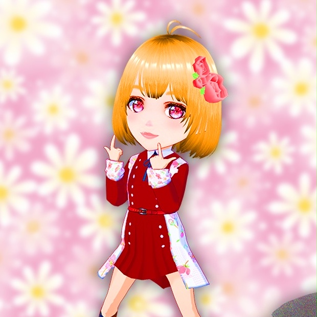 【VRM】赤いバラアクセの女の子 - chibiavatar - BOOTH